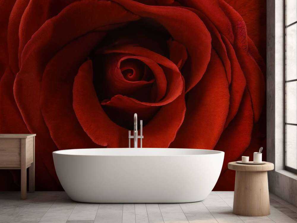 Papier Peint Panoramique Gros plan sur la rose rouge